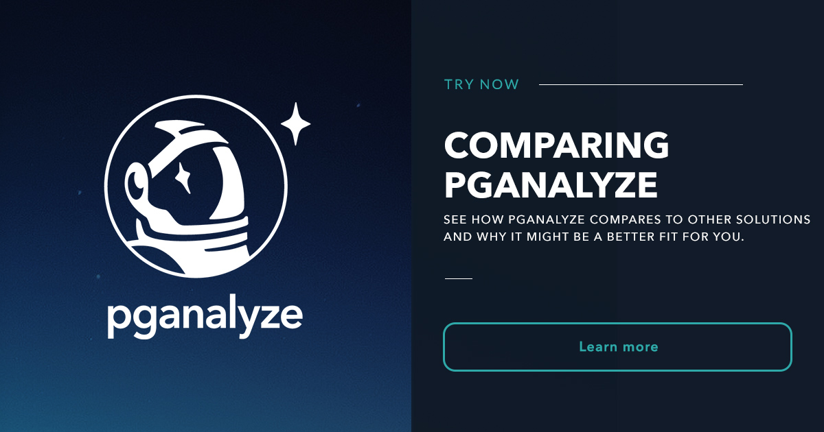 pganalyze vs other Postgres Monitoring services · Compare pganalyze