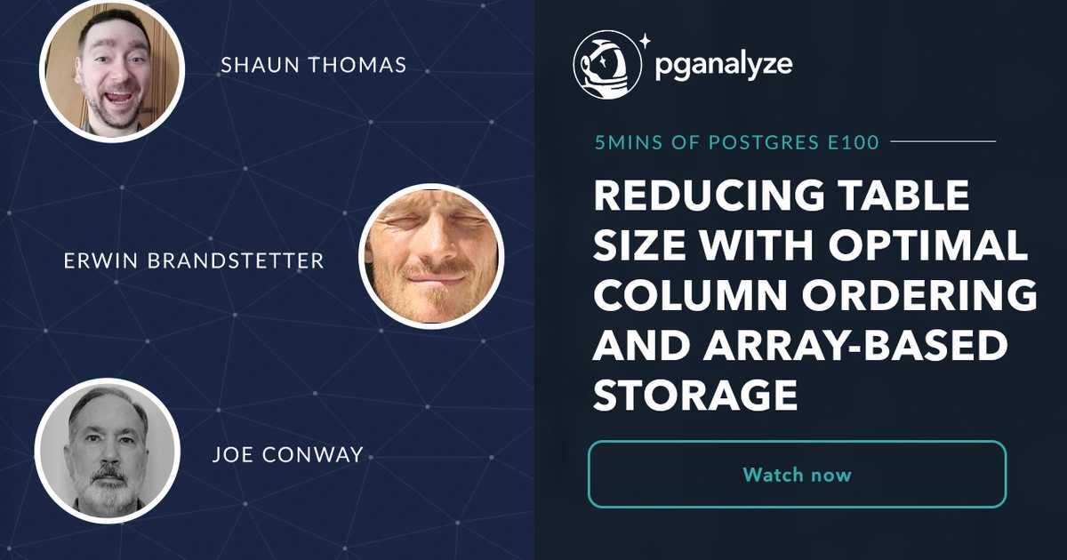 Reducing Table Size With Optimal Column Ordering And Array Based Storage
