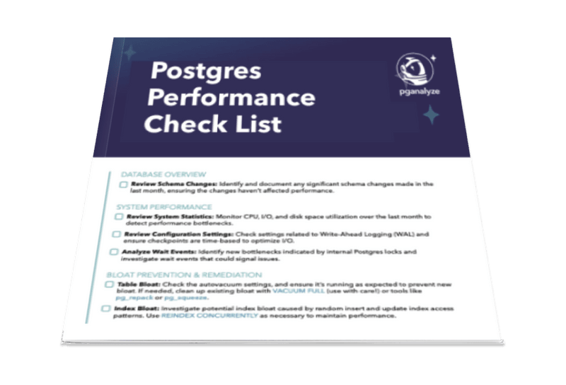 Postgres Performance Check List · pganalyze
